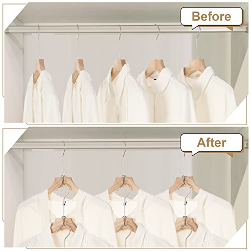 45 Pcs Metal Hanger Hooks Clothes Hanger Connector Hooks for Clothes Space Saving Hanger Extender Stainless Steel Clothes Hanger Organizer Strong Cascading Hangers Hooks for Bedroom Closet Wardrobe
