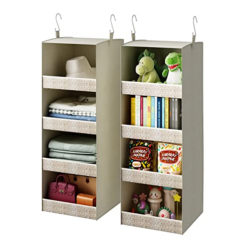 GILLAS 4-Shelf Hanging Organizer,2-Pack Closet Hanging Shelves, Closet Organizers and Storage Collapsible Hanging Closet Shelves ,12.2" W x 12.2" D x 33.6"H
