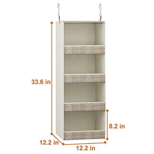 GILLAS 4-Shelf Hanging Organizer,2-Pack Closet Hanging Shelves, Closet Organizers and Storage Collapsible Hanging Closet Shelves ,12.2" W x 12.2" D x 33.6"H