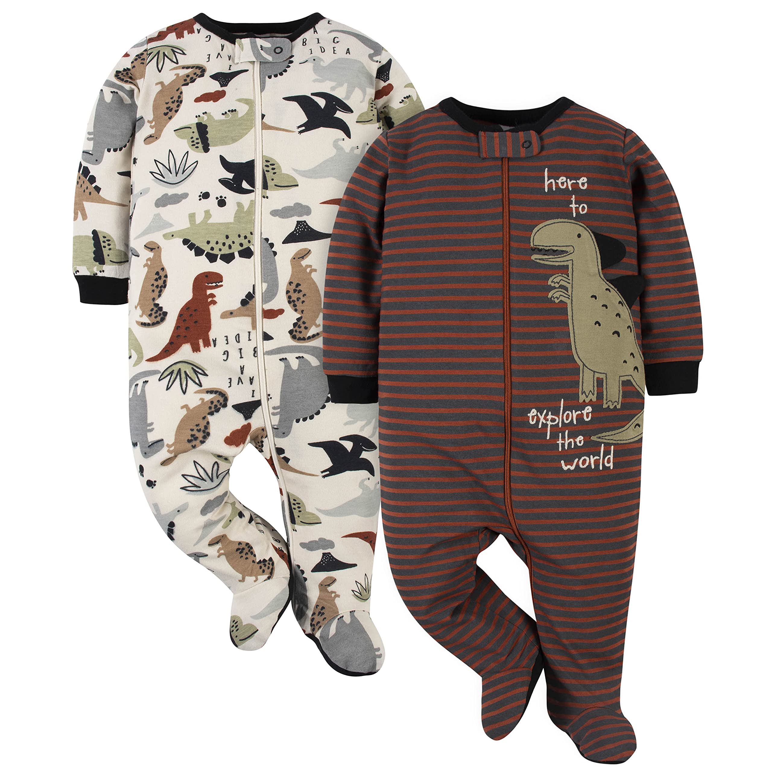 Gerber Baby Boys 2-Pack Sleep 'N Play Red Dino 0-3 Months