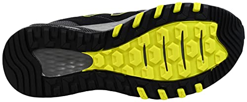 New Balance Men's 410 V7 Running Shoe, Black/Sulphur Yellow, 10