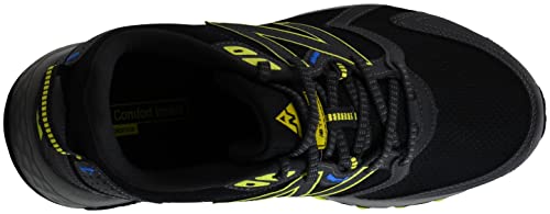 New Balance Men's 410 V7 Running Shoe, Black/Sulphur Yellow, 10