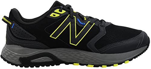 New Balance Men's 410 V7 Running Shoe, Black/Sulphur Yellow, 10