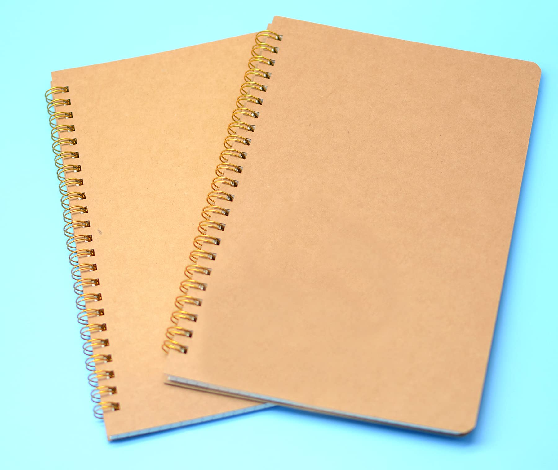 YYaaloa 2pcs Spiral Notebooks A5 6x8 Soft Cover Journals Planners 200 Pages Wirebound Memo Notepads Diary Notebook With black Pen For Work School Writing And Drawing (A5, Ruled)