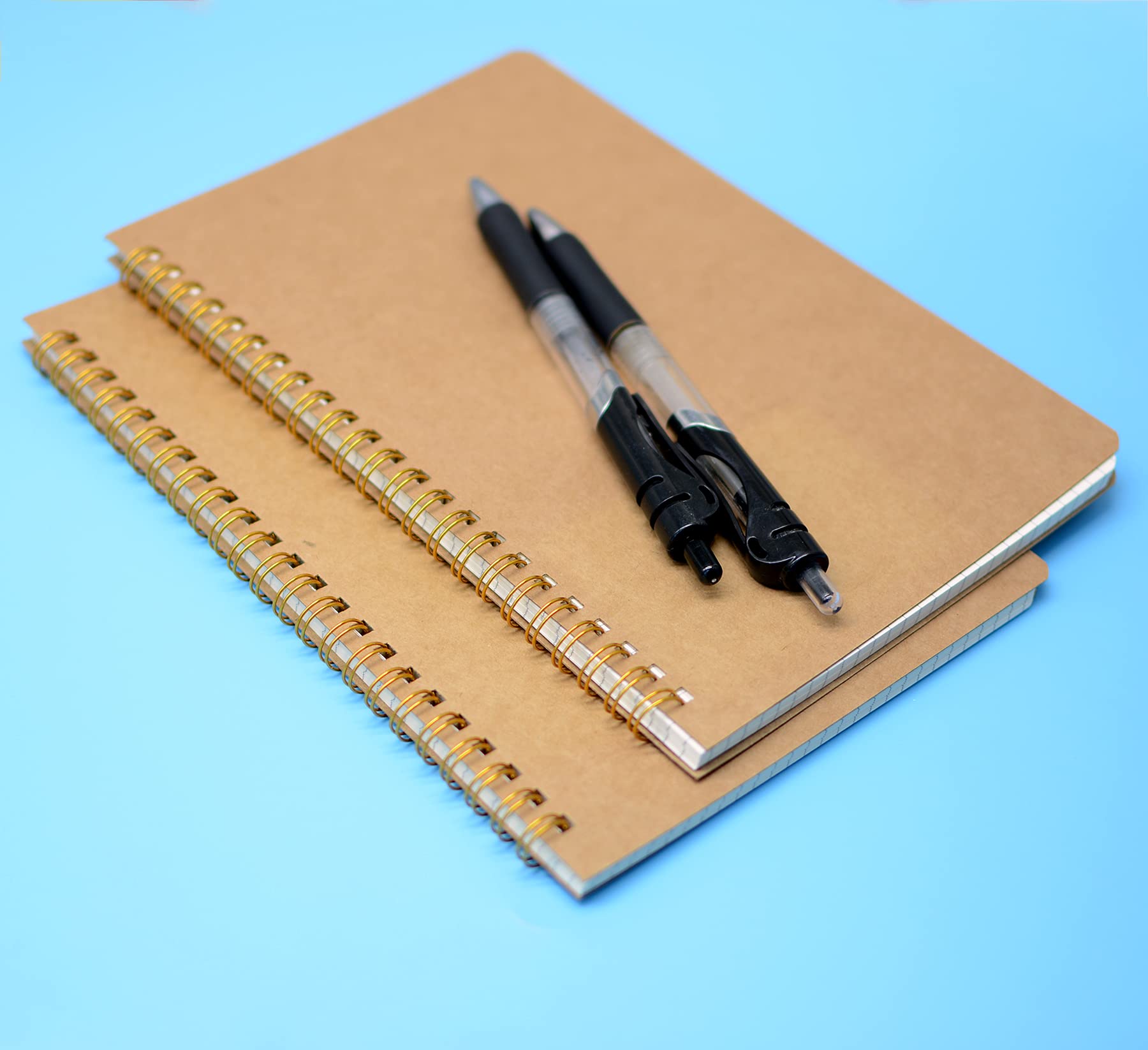 YYaaloa 2pcs Spiral Notebooks A5 6x8 Soft Cover Journals Planners 200 Pages Wirebound Memo Notepads Diary Notebook With black Pen For Work School Writing And Drawing (A5, Ruled)