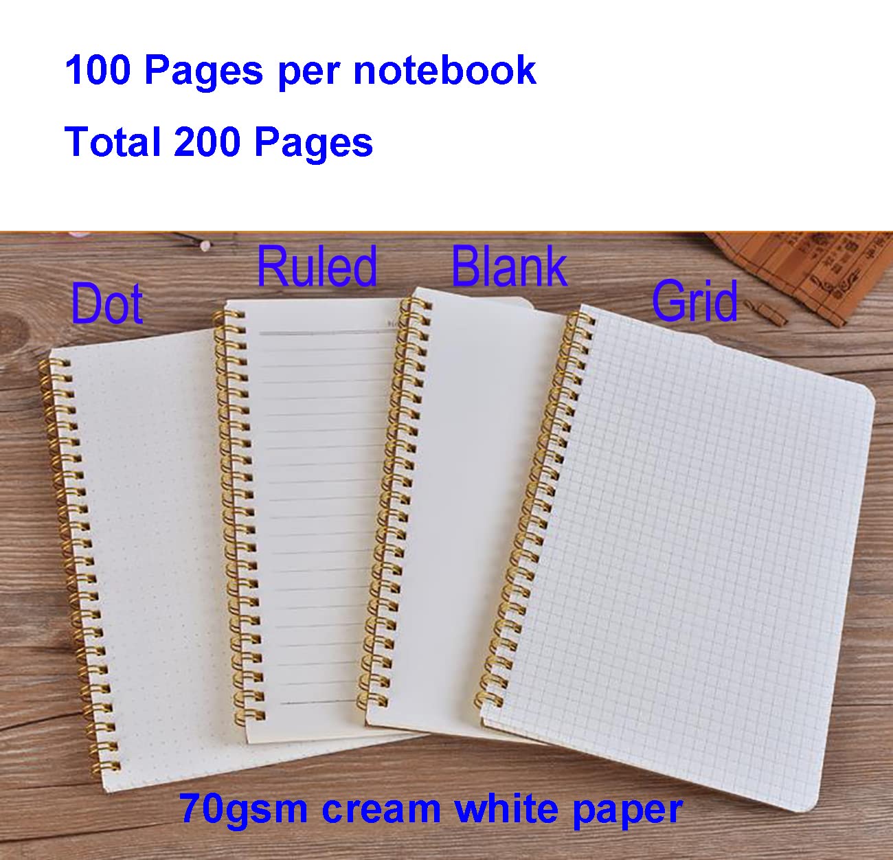 YYaaloa 2pcs Spiral Notebooks A5 6x8 Soft Cover Journals Planners 200 Pages Wirebound Memo Notepads Diary Notebook With black Pen For Work School Writing And Drawing (A5, Ruled)