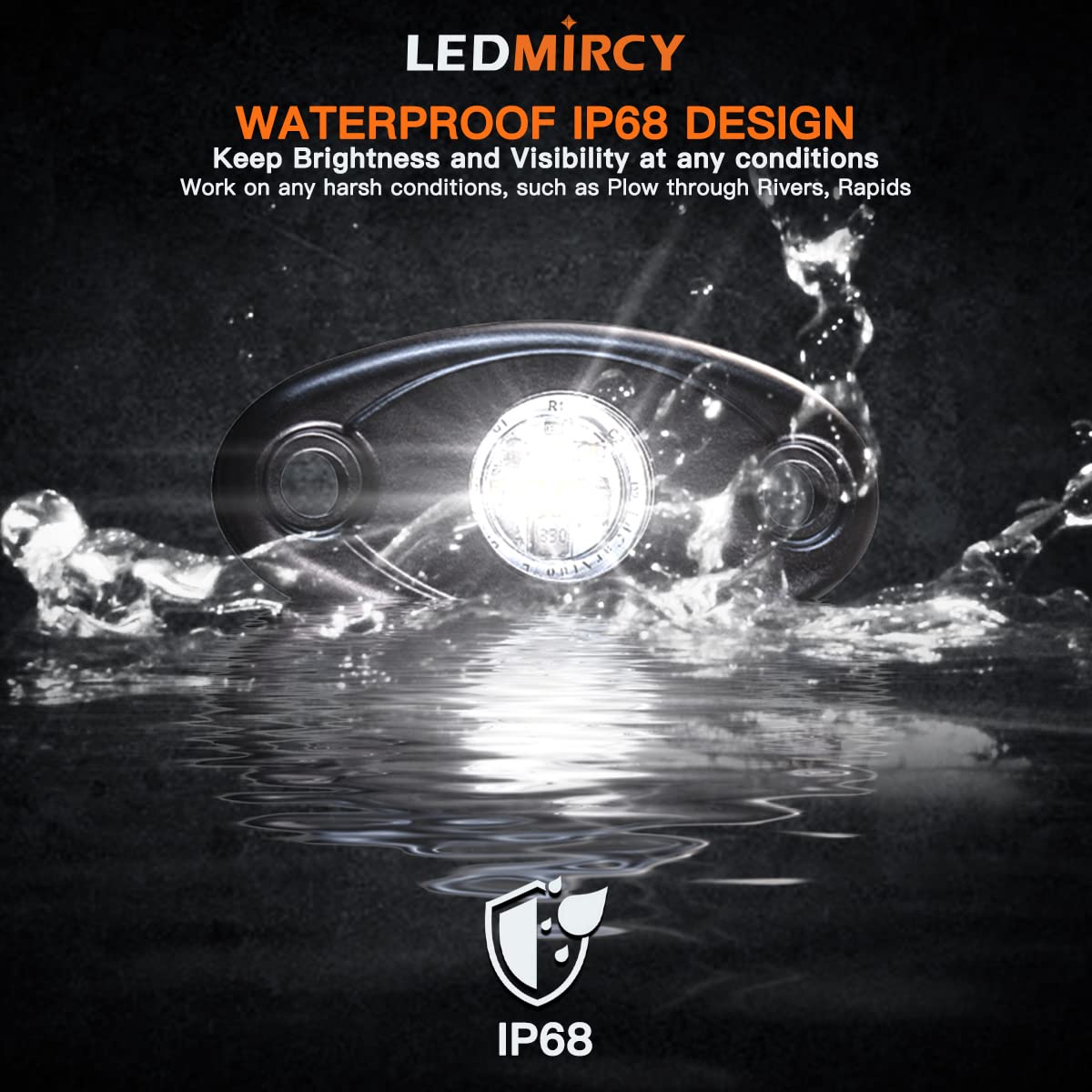 LEDMIRCY LED White Rock Lights 4PCS Super Bright Pure White Rock Lights for Off Road Trucks RZR Boat Car ATV UTV SUV Underglow Neon Lights Underbody Trail TRAI Rig Lights Waterproof Shockproof