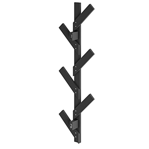 Ballucci Tree Coat Rack Wall Mounted, Wood Tree Branch Coat Hooks for Hats, Caps, Scarves, Umbrellas, Towels, Jewelry - Black