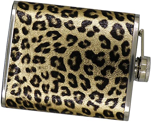 Leopard Flasks for Liquor for Women Funny Leakproof Hip Flasks Stainless Stell Drinking Bottle with Funnel 7oz