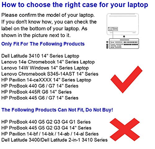 Honeymoon Protective Case Cover Compatible with Dell Latitude 3410/3420 14 Inch[Not fit Dell Latitude 3450/3460/3470/3480/3490],PU Leather Folio Protective Hard Shell Case Accessories,S011-Blue