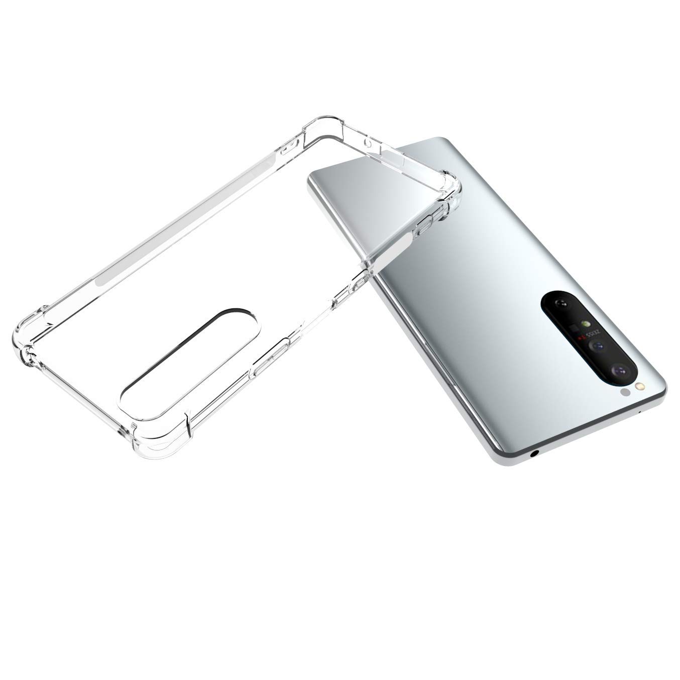 USTIYA Case for Sony Xperia 1 III Clear TPU Four Corners Protective Cover Transparent Soft funda