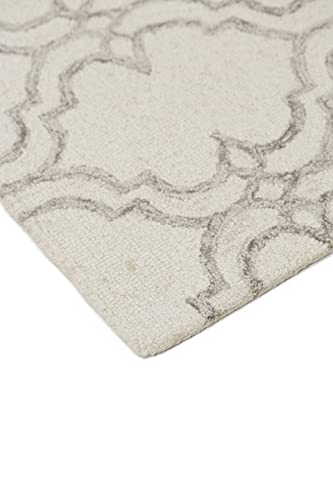 Feizy Rugs - Rhett Ornamental Trellis Print Rug, Warm Gray/Ivory, 8ft x 10ft Area Rug