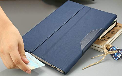 Honeymoon Protective Case Cover Compatible with Dell Latitude 3410/3420 14 Inch[Not fit Dell Latitude 3450/3460/3470/3480/3490],PU Leather Folio Protective Hard Shell Case Accessories,S011-Blue