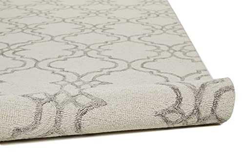 Feizy Rugs - Rhett Ornamental Trellis Print Rug, Warm Gray/Ivory, 8ft x 10ft Area Rug