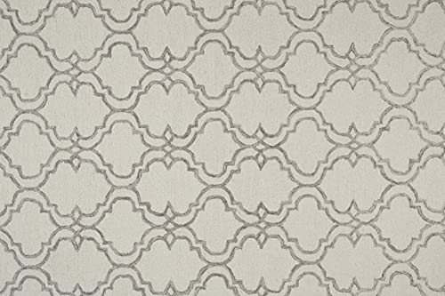Feizy Rugs - Rhett Ornamental Trellis Print Rug, Warm Gray/Ivory, 8ft x 10ft Area Rug