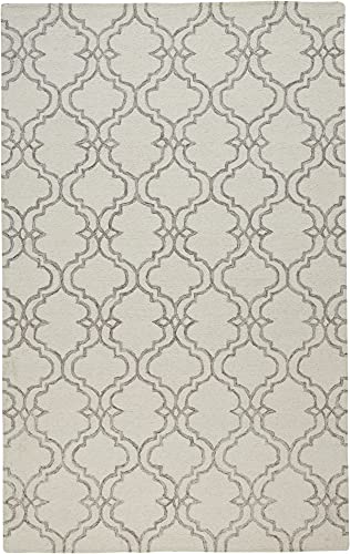 Feizy Rugs - Rhett Ornamental Trellis Print Rug, Warm Gray/Ivory, 8ft x 10ft Area Rug