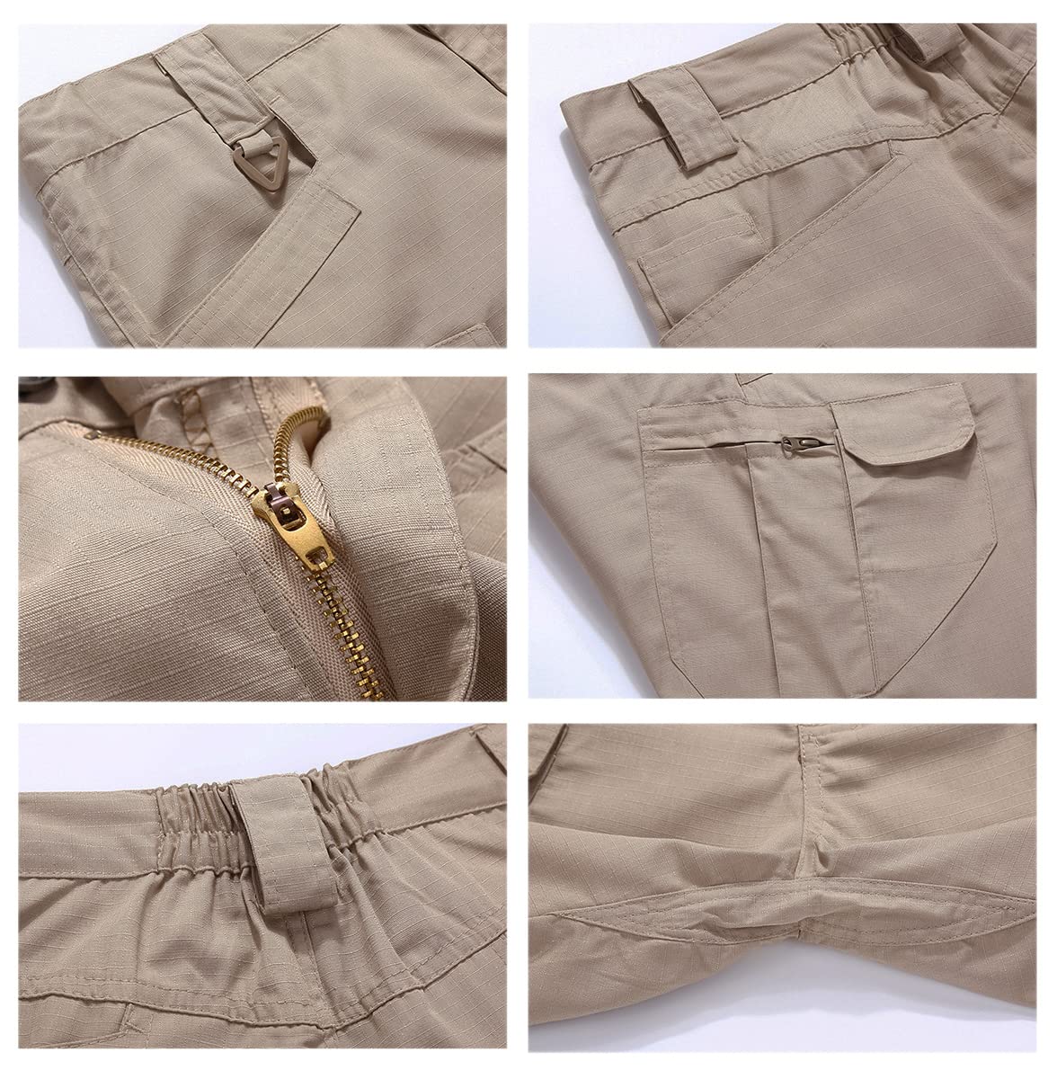 Work Shorts Men's Tactical Ripstop Cotton Blend Water Resistant Cargo Casual Apparel