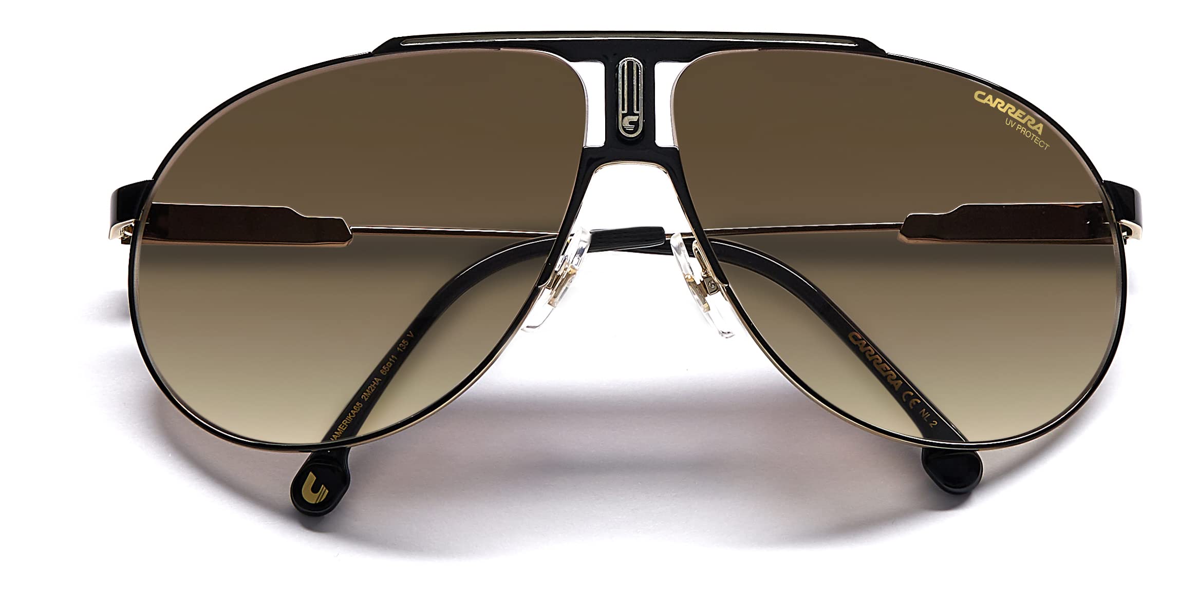 Carrera PANAMERIKA65 Aviator Sunglasses, Black Gold, 65mm, 11mm