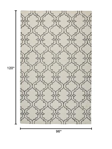 Feizy Rugs - Rhett Ornamental Trellis Print Rug, Charcoal Gray/Ivory, 8ft x 10ft Area Rug