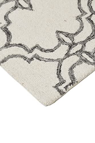 Feizy Rugs - Rhett Ornamental Trellis Print Rug, Charcoal Gray/Ivory, 8ft x 10ft Area Rug