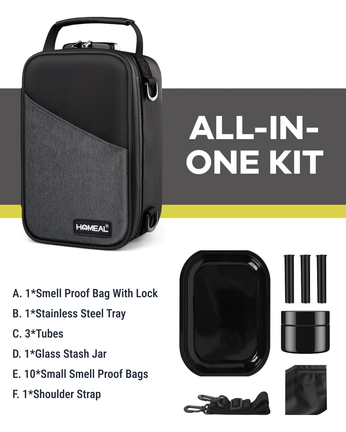 HOMEAL Smell Proof Bag,Smell Proof Stash Box,Smell Proof Containers with Combination Lock,Smell Proof Box,Smell Proof Stash Bag for Storage and Travel Gift for Men/Women