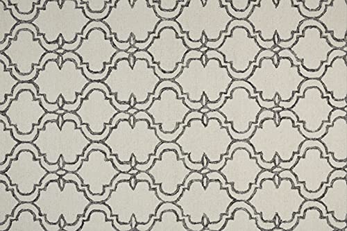 Feizy Rugs - Rhett Ornamental Trellis Print Rug, Charcoal Gray/Ivory, 8ft x 10ft Area Rug