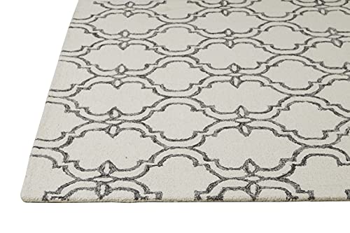 Feizy Rugs - Rhett Ornamental Trellis Print Rug, Charcoal Gray/Ivory, 8ft x 10ft Area Rug