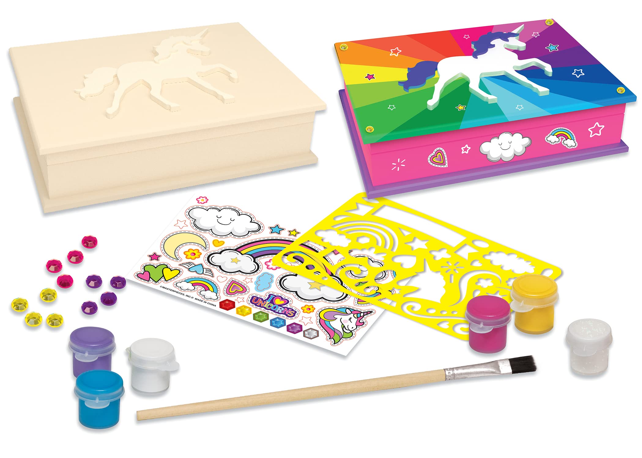 Works of Ahhh Craft Set - Unicorn Keepsake Box Classic Wood Paint Kit
