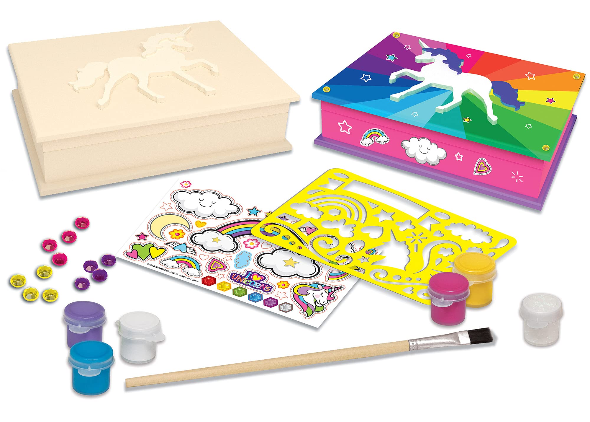 Works of Ahhh Craft Set - Unicorn Keepsake Box Classic Wood Paint Kit