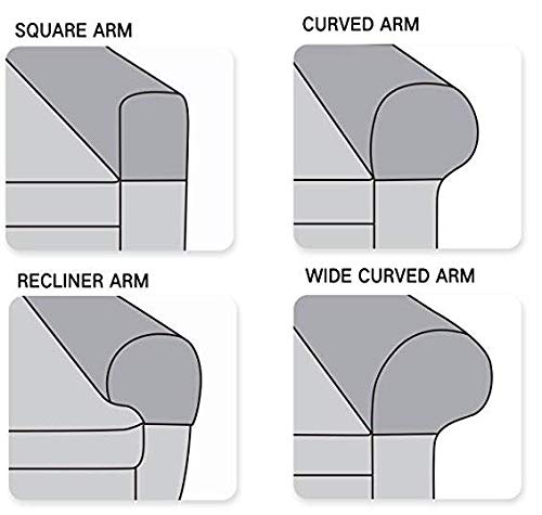 XMNTG Set of 2 Stretch Armrest Covers Jacquard Light Grey Armrest Covers Anti-Stain Washable Arm Covers Furniture Protector Arm Covers for Chairs Sofa Recliner Sofa Couch (Light Grey)