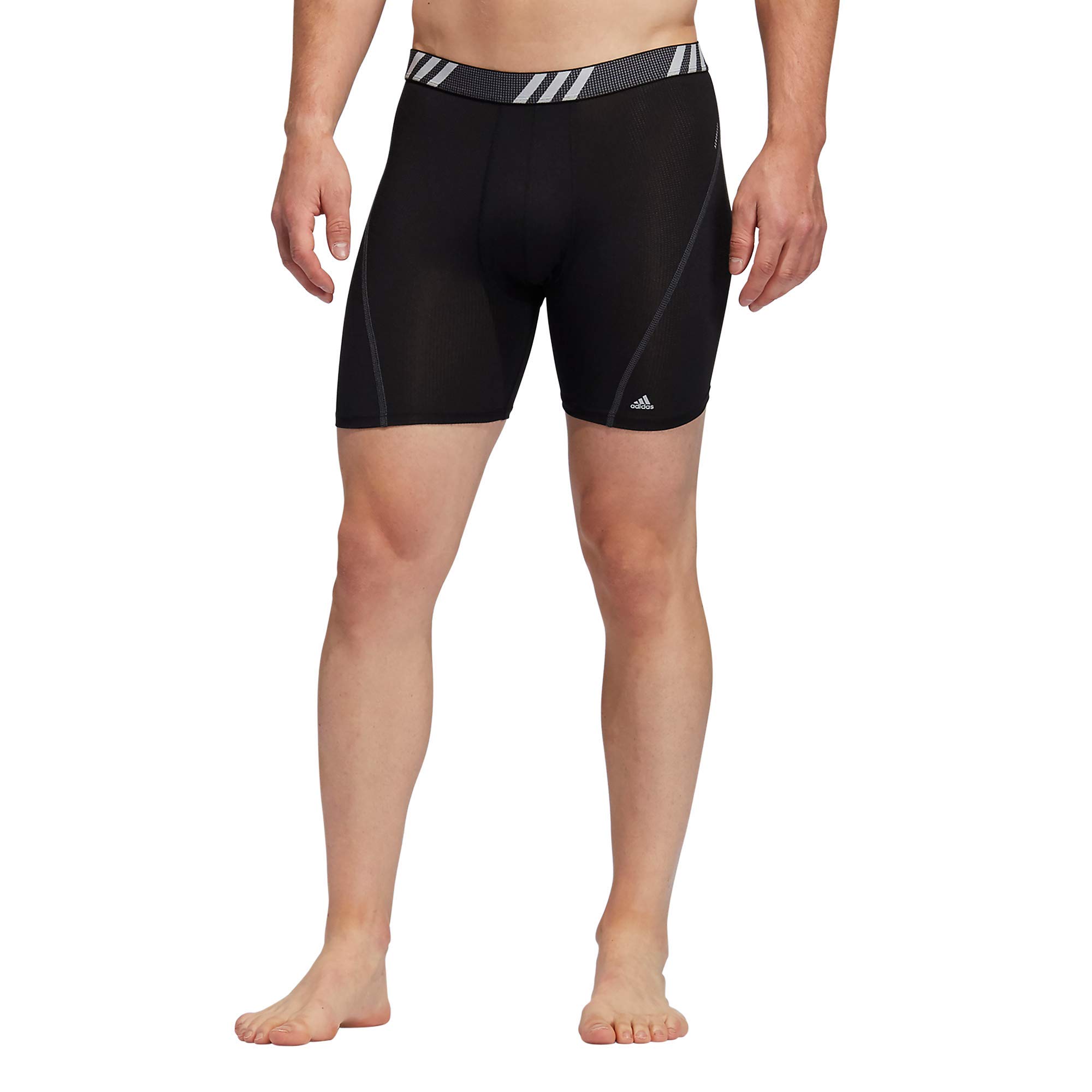 adidas Men's Sport Performance Mesh Boxer Brief Underwear (3-Pack), Black/Onix Grey/Black, X-Large