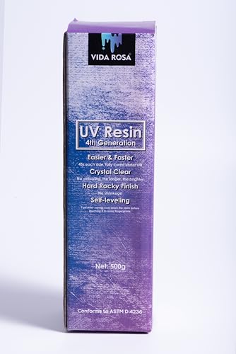 VidaRosa 500g UV Resin,Clear Hard Fastest Curing Epoxy Resin, Zero Yellowing Superb Transparency, Ultraviolet Solar Curing Resin Glue for Molds Jewelry Making Pendants Earrings Bracelets Crafts DIY