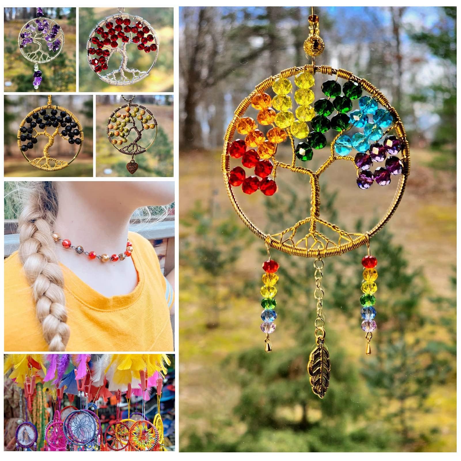 Dowarm 200 Pieces Briolette Crystal Glass Beads for Jewelry Making, 8MM Rondelle Crystal Beads for Crafts Wine Charms Wind Chimes Suncatchers, Briollete Rondelle Finding Spacer Beads (Crystal AB, 8MM)