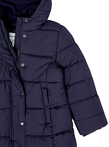 Amazon Essentials Girls' Long Heavyweight Hooded Puffer Jacket, Navy, Medium