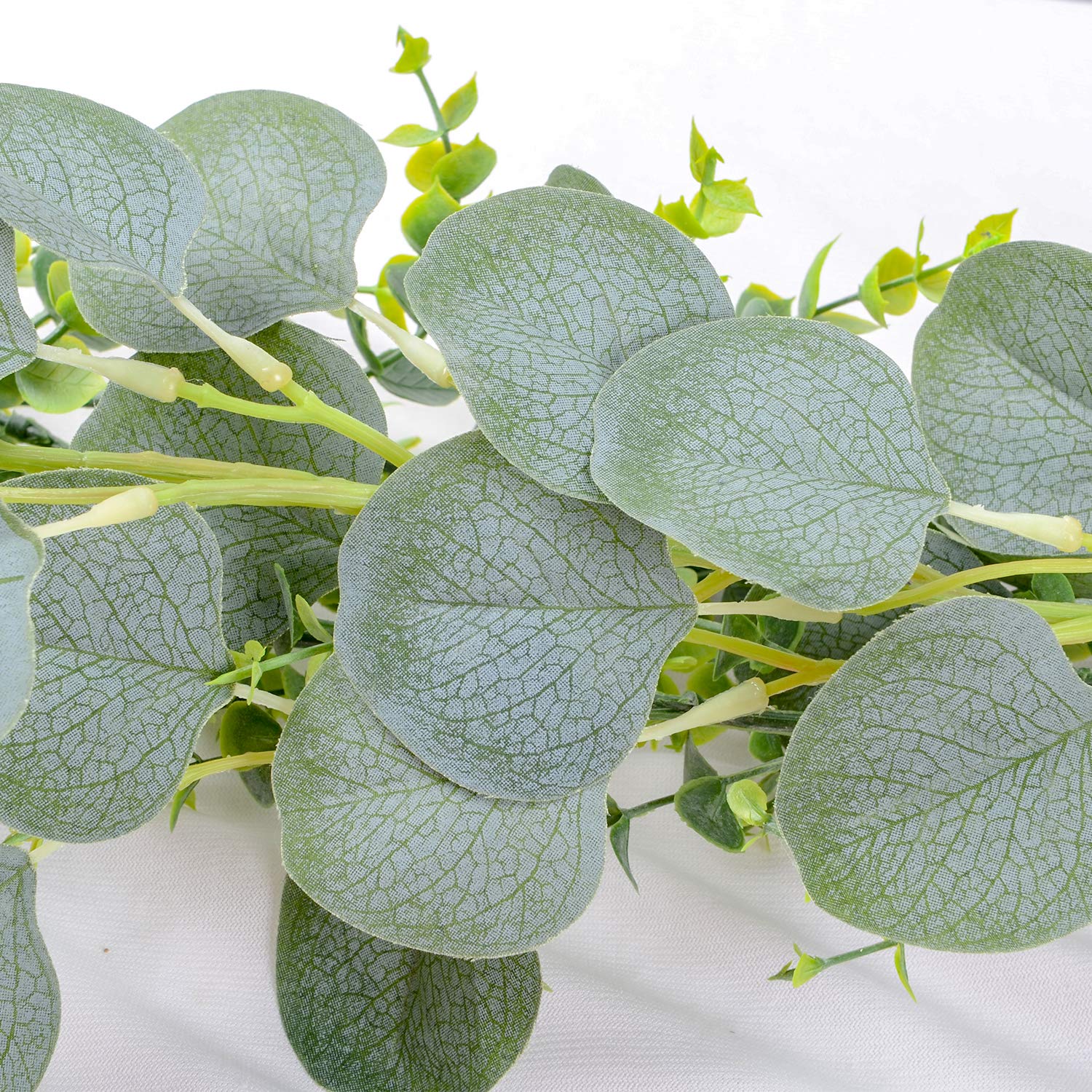 Artiflr 3Pack Artificial Eucalyptus Garland, 6 ft Faux Silk Eucalyptus Leaves Vines Handmade Garland Greenery Wedding Backdrop Arch Wall Decor