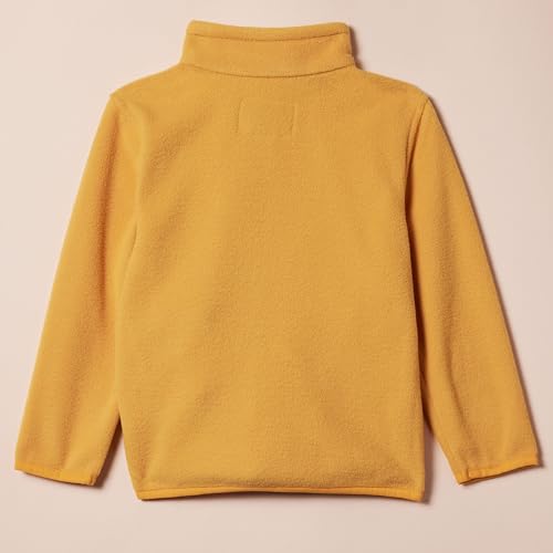 Amazon Essentials Boys' Polar Fleece Full-Zip Mock Jacket - Discontinued Colors, Mustard Yellow, X-Small