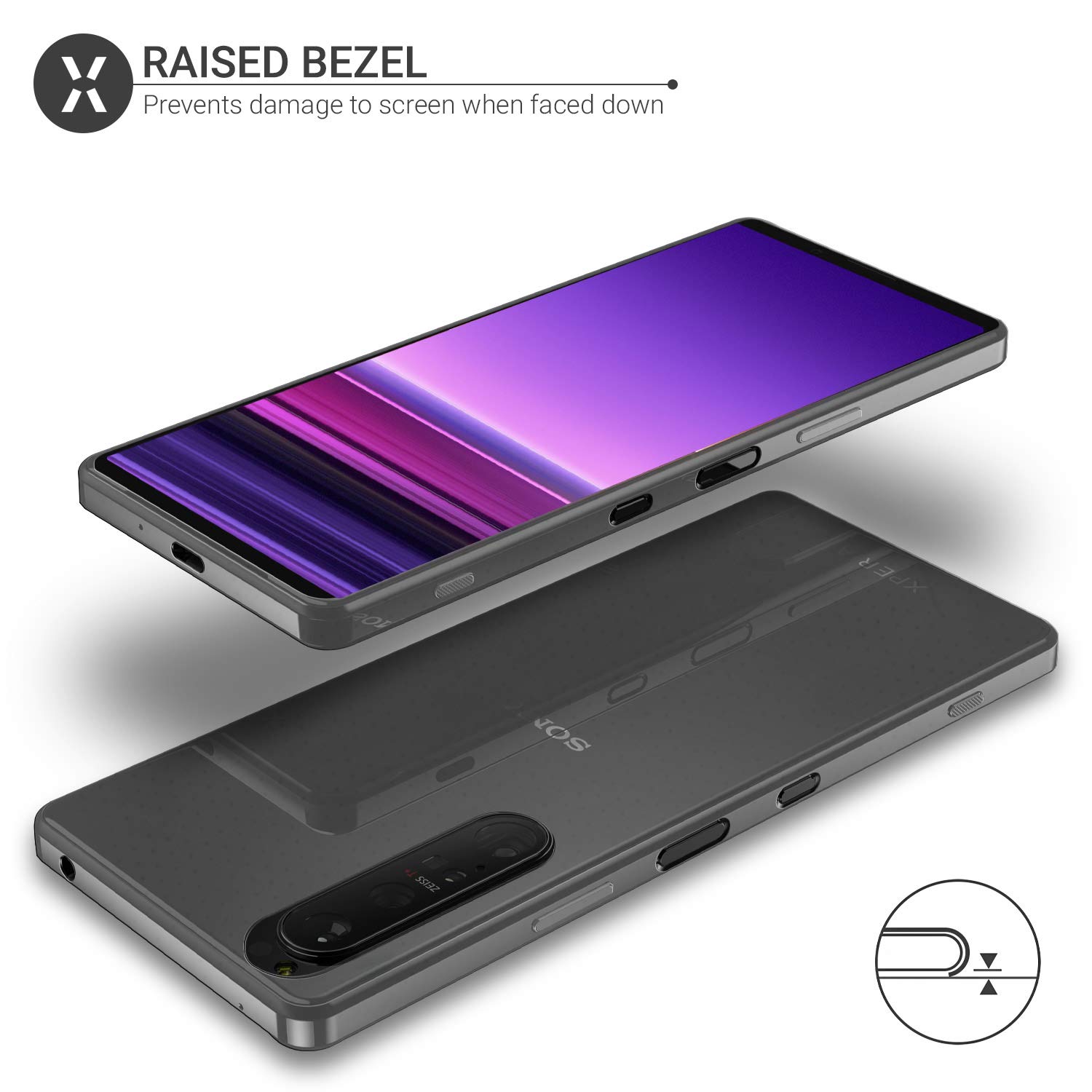 Olixar Clear Case for Sony Xperia 1 III - Silicone Gel TPU Flexible - Ultra Thin - Slim Protection - Wireless Charging Compatible - Shockproof Phone Cover - Crystal Clear