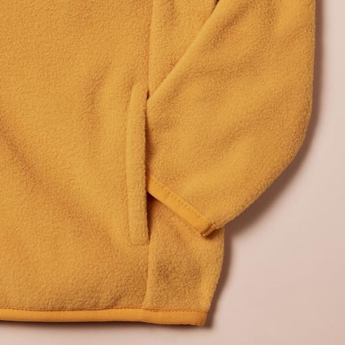 Amazon Essentials Boys' Polar Fleece Full-Zip Mock Jacket - Discontinued Colors, Mustard Yellow, X-Small
