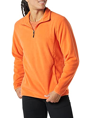 Amazon Essentials Men's Quarter-Zip Polar Fleece Jacket - Discontinued Colors, Orange, Medium
