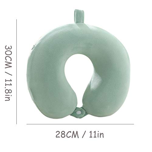 Gluck Plants Travel Pillow,Neck Pillow for Traveling U Shaped Memory Foam Green Portable Headrest Sleep Airplane Travel Neck Pillow for Flight,Car & Home,Office