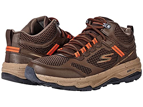 Skechers Men's GOrun Altitude-Trail Running Walking Hiking Shoe with Air Cooled Foam Sneaker, Brown/Orange, 9 X-Wide