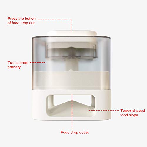 ANROD Dog Food Dispenser Container Toy with Button,Feeder Treat Dispensing Dogs Toys to Slow Eating for Indoor Small/Large Breed IQ Pet Interactive Playing (White)