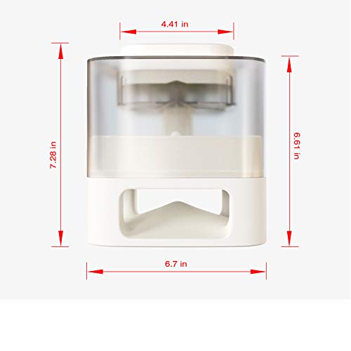 ANROD Dog Food Dispenser Container Toy with Button,Feeder Treat Dispensing Dogs Toys to Slow Eating for Indoor Small/Large Breed IQ Pet Interactive Playing (White)