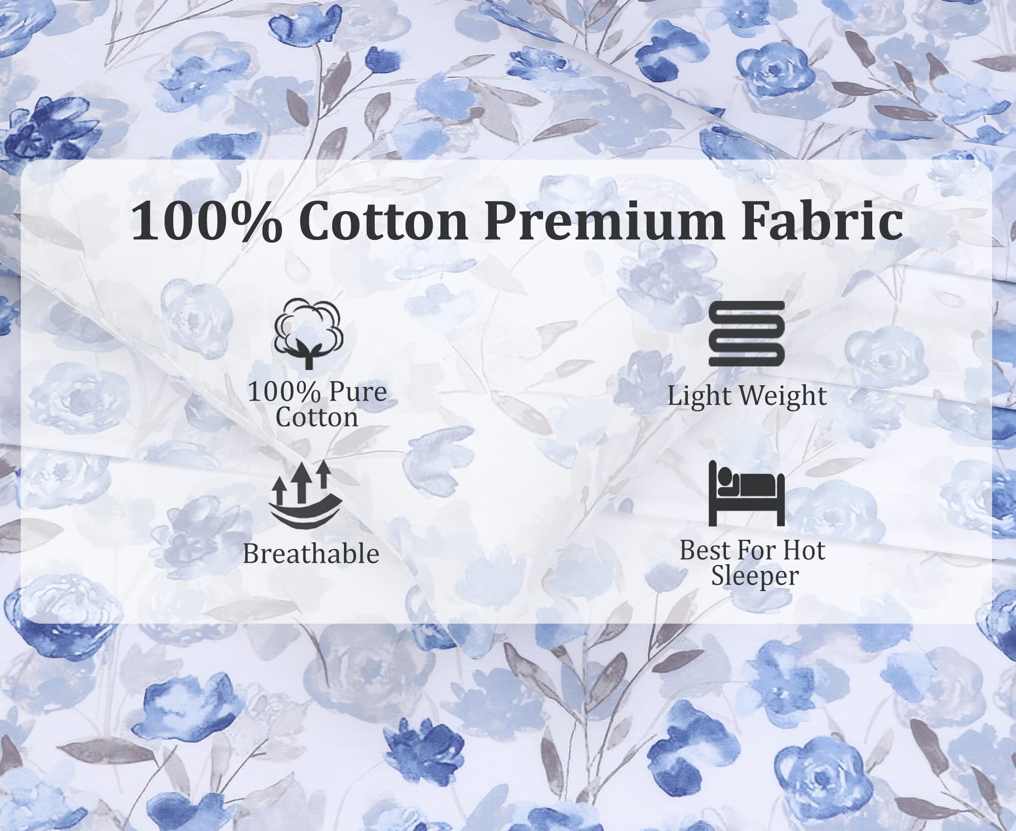 RUVANTI 100% Cotton Sheets - Crispy Cooling Percale Sheets for Full Size Bed, Breathable & Durable Full Sheet Set, 16 Inches Deep Pocket Bed Sheets, Monotones, 4 Pieces