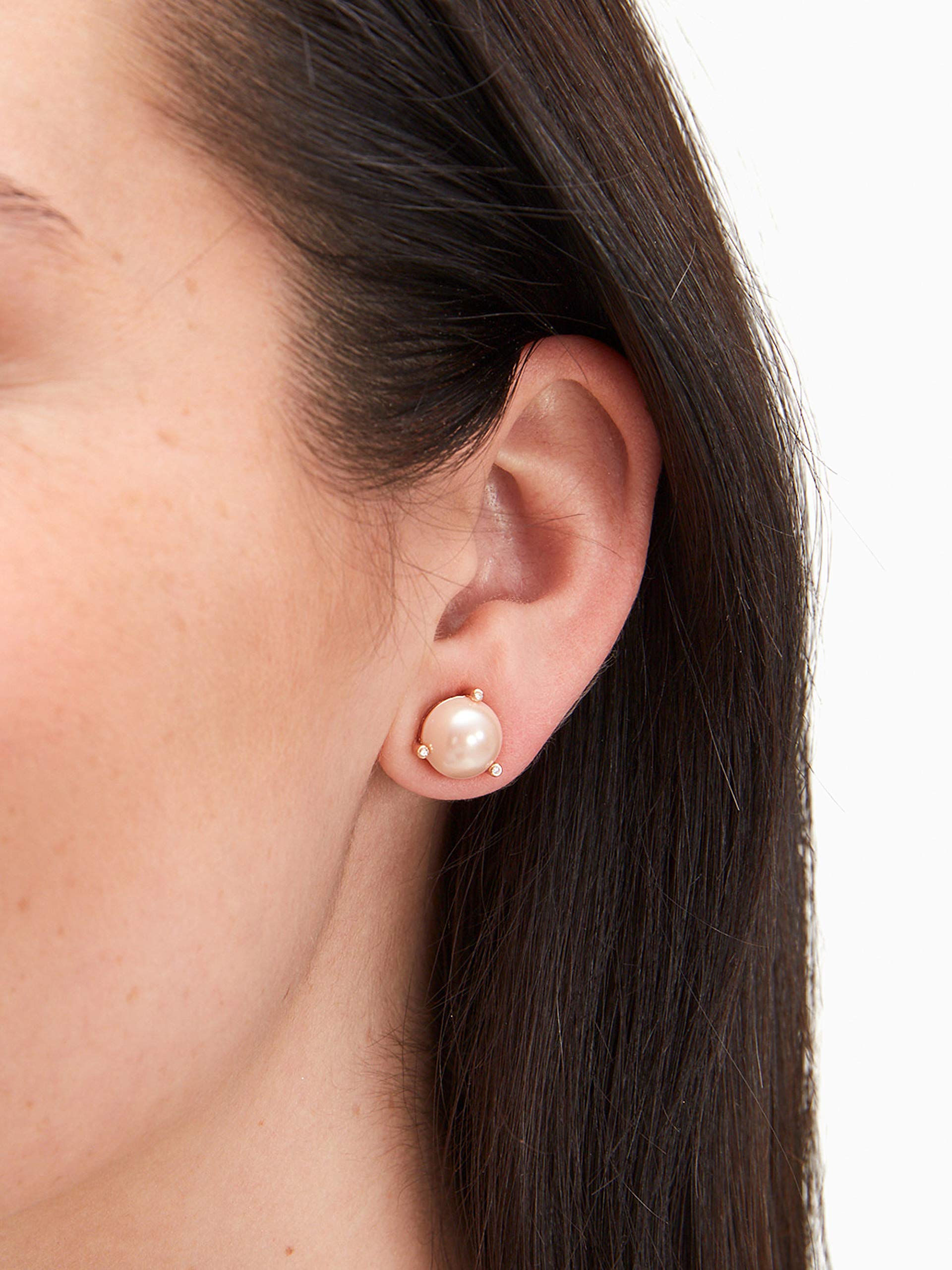 Kate Spade New York Rise and Shine Pearl Studs (Rose Gold/Blush)