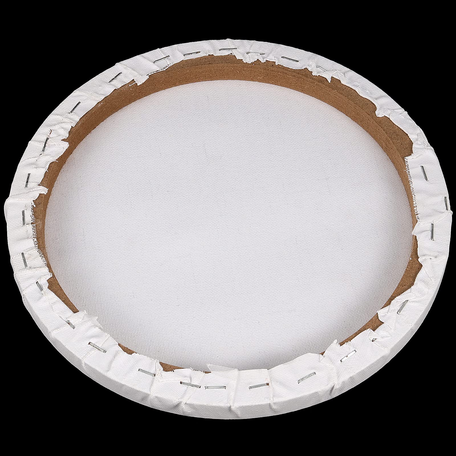 ZEONHAK 9 Pack 8, 10, 12 Inches Stretched White Blank Canvas, Professional Round Stretched Painting Canvas, Blank Stretched Canvas for Oil and Acrylic Paints, Acrylic Pouring