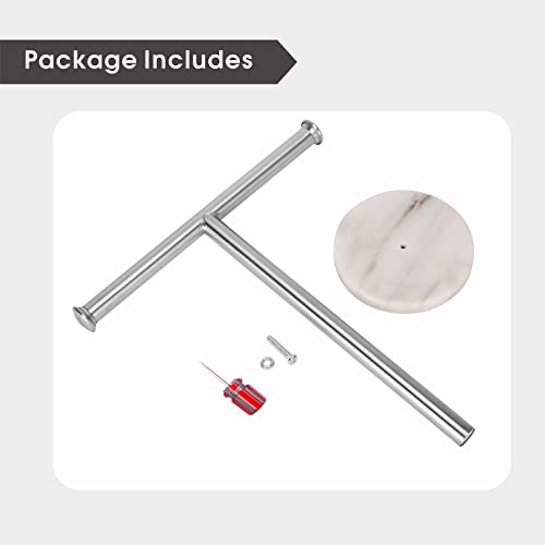 Songtec Hand Towel Holder Stand, Fingertip Towel Rack with Heavy Marble Base, Accessories Jewelry Stand (Marble Base, Brushed Nickel)