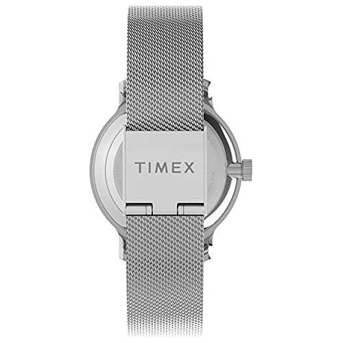 Timex Women's Transcend 31mm Watch β Silver-Tone Case Silver-Tone Dial with Multicolored Stones & Stainless Steel Mesh Bracelet