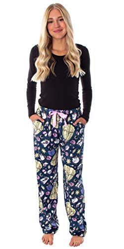 Disney Princess Women's Beauty and The Beast Allover Design Smooth Touch Fleece Sleep Bottoms Lounge Pajama Pants (2X-Large)