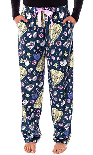 Disney Princess Women's Beauty and The Beast Allover Design Smooth Touch Fleece Sleep Bottoms Lounge Pajama Pants (2X-Large)
